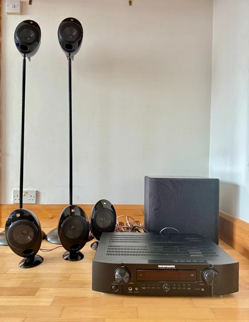 KEF SPEAKERS + Kef Kube 2 Subwoofer + Marantz NR 1402 AV 5.1 sound ...