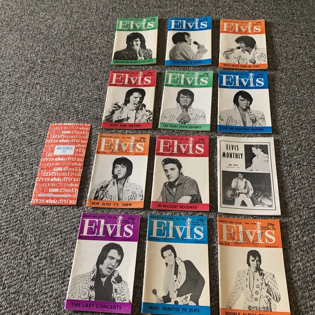 ELVIS PRESLEY &ELVIS Monthly" Magazines FULL SET 1977 TRIBUTE YEAR X 12 ...