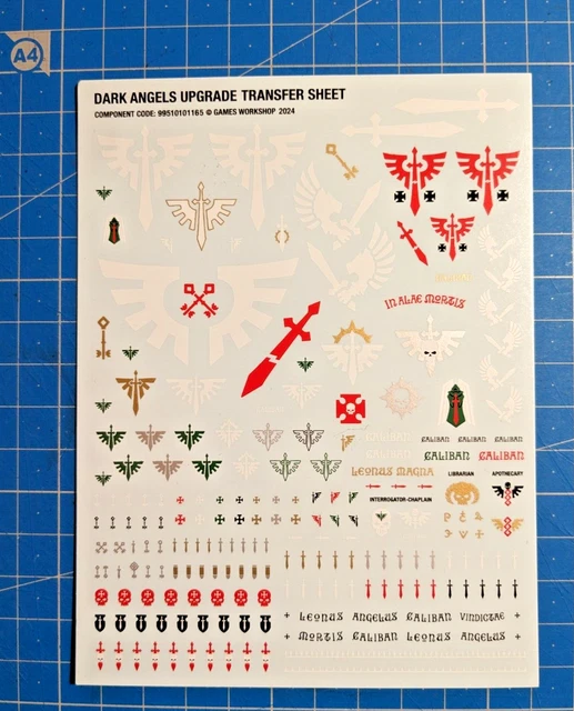 2024 DARK ANGELS Upgrade Transfer Sheet Decals DA Bits Bitz Warhammer ...