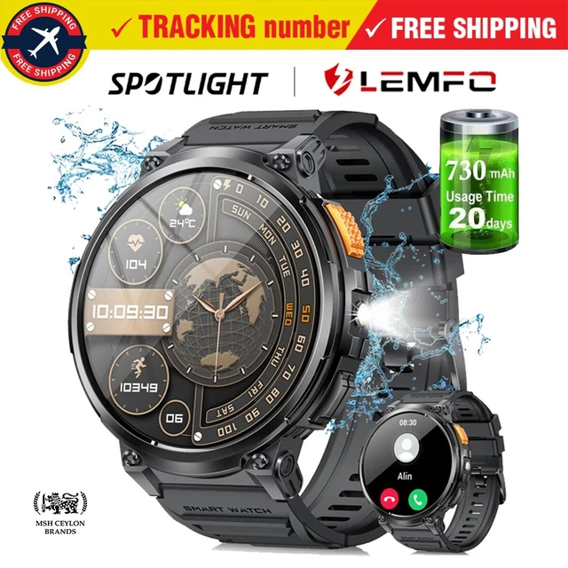 LEMFO 1.85INCH SMART Watch 3D Menu 5ATM Waterproof 730mAH Bluetooth ...