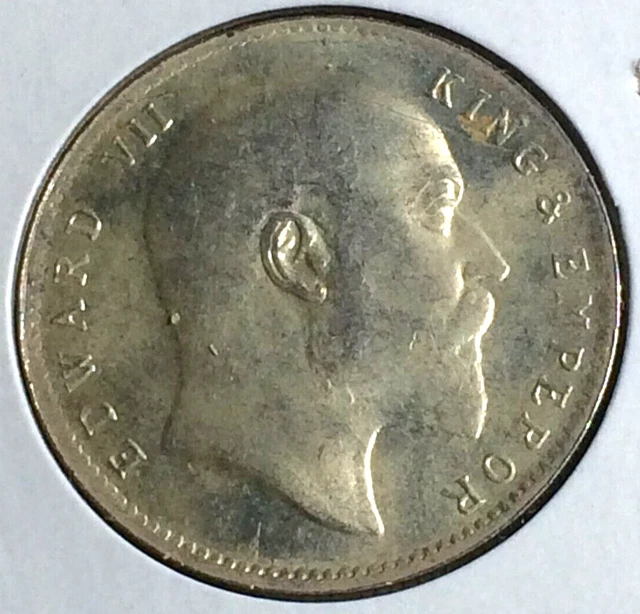 1907 BRITISH-INDIA ONE Rupee World Silver Coin .917 - King Edward Vii ...