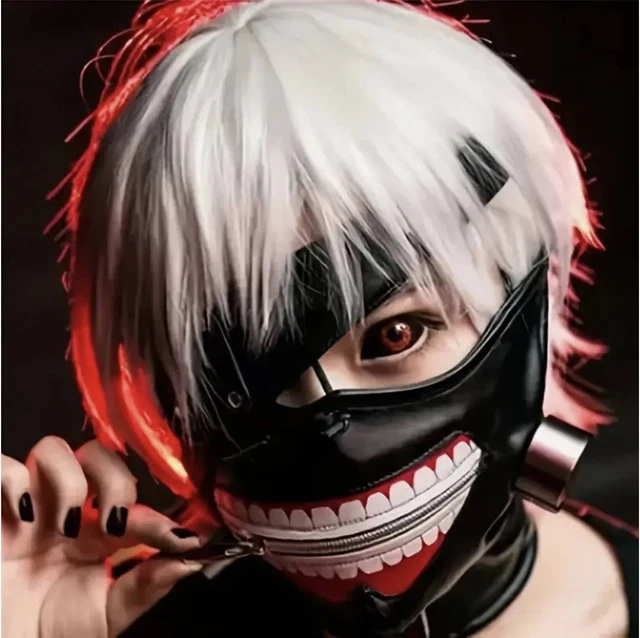 ANIME TOKYO GHOUL Maske Ken Kaneki Abzugshaube Maske Halloween 3D Gummi ...