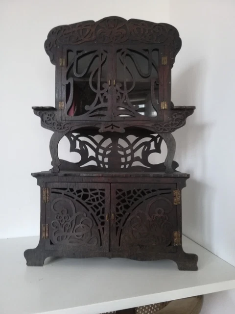 ANCIEN MEUBLE DE Poupée Art Nouveau en Bois Découpé Vaisselier de Poupée EUR 60,00 - PicClick FR