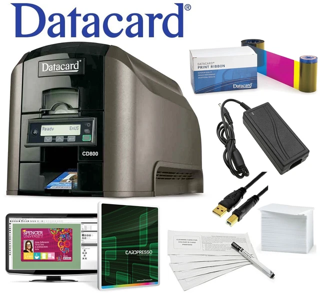 DATACARD CD800 DUAL Sided ID Card Thermal Printer Package PL $1,247.98 ...