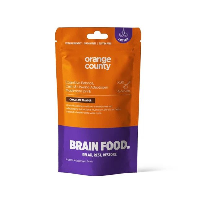 Orange County Brain Food Instant Adaptogen Drink 240g Chocolate Flavour