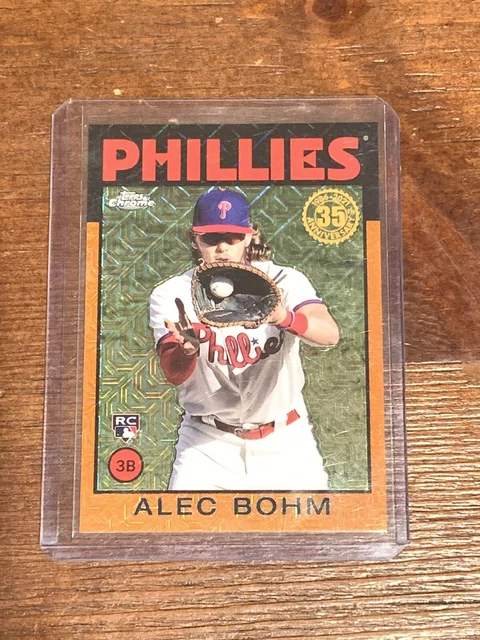 ALEC BOHM 2021 Topps mise à jour chrome 1986 pack argent recrue orange /25 Phillies EUR 55,16 ...