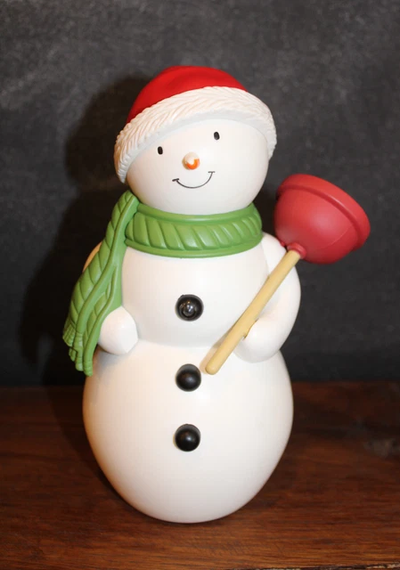 HALLMARK JOLLY IN the John Snowman With Plunger Talking Christmas ...
