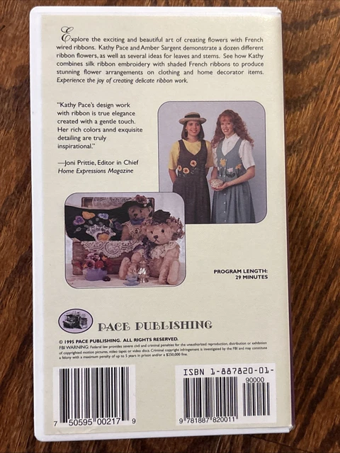 A RIBBON BOUQUET Kathy Pace VHS Art of Creating French Ribbon Flowers ...