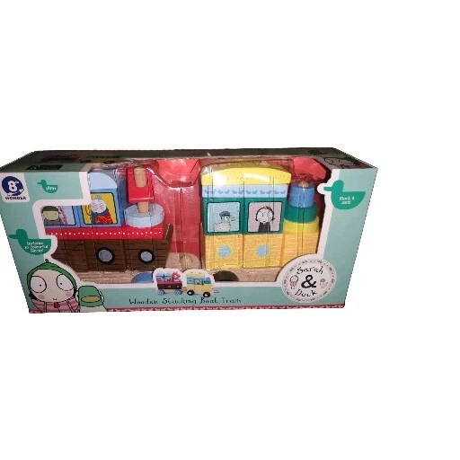 CBEEBIES SARAH AND Duck Wooden Stacking Boat Train 8Th Wonder Toy £25. ...