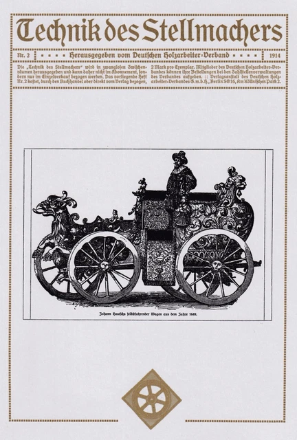 TECHNIK DES STELLMACHERS Nr.2/1914 Stellmacher Wagner Wagenbau Wagnerei ...