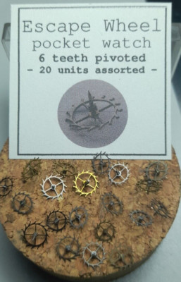 POCKET WATCH ESCAPEMENT wheels 6 teeth pivoted assorted 20 units NEW ...