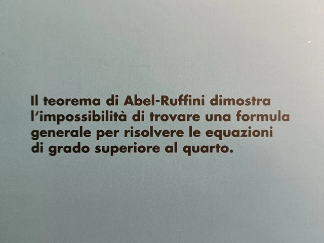LE SCIENZE TEOREMA Di Abel Ruffini Rivoluzioni Matematiche 18 EUR 19,90 ...