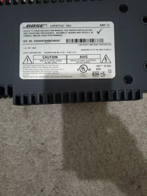 BOSE LIFESTYLE SA3 Stereo Channel Power Amplifier 400W Black #U6325 EUR ...