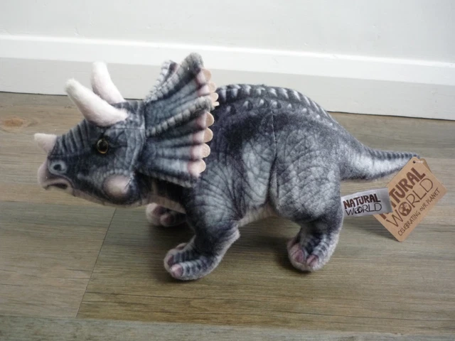 BNWT NATURAL WORLD Soft Plush 40cm/16" Triceratops Dinosaur Toy Item No ...