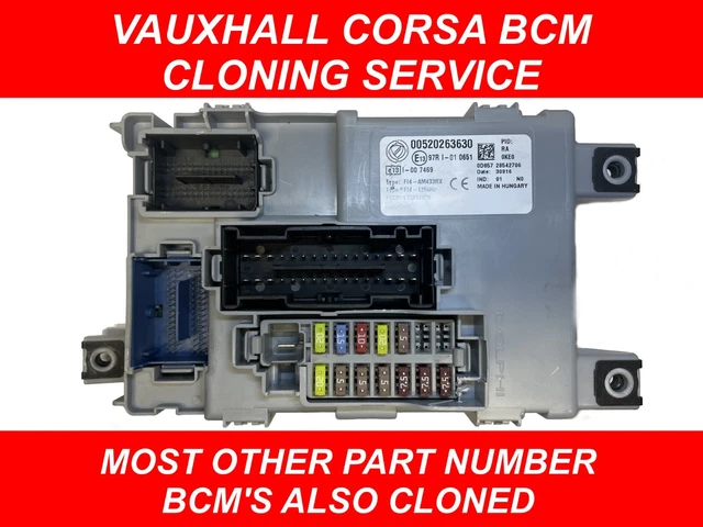VAUXHALL CORSA BCM 00520263630 Body Control Module Cloning service plug ...