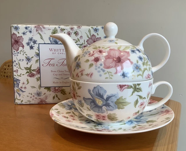 WHITTARD OF CHELSEA 3 PCE Tea For One Teapot Cup & Saucer ‘Victoria ...