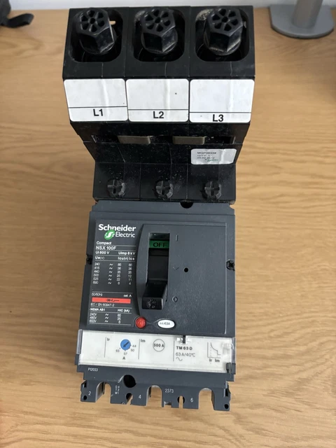 SCHNEIDER 63 AMP 36kA TRIPLE POLE MCCB NSX100F TM63D £47.52 - PicClick UK