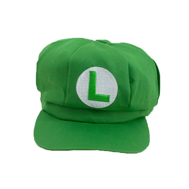 GREEN LUIGI SUPER Mario Bros Hat Cap Fancy Dress Game Italian Plumber ...