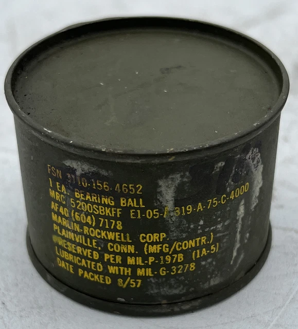 1950'S US MILITARY Bearing Ball Sealed Original Tins FSN 3110-156-4652 ...