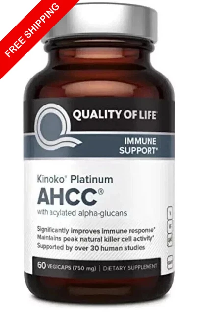 KINOKO PLATINUM AHCC® - Immune Support Supplement - 60 Vegicaps (750mg) New £57.00 - PicClick UK