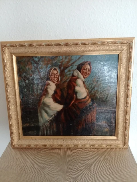 GEMÄLDE,ÖLGEMÄLDE,ÖLBILD,ANTIK, REALISMUS,NEUE SACHLICHKEIT, Osteuropa,Mädchen EUR 129,90 ...