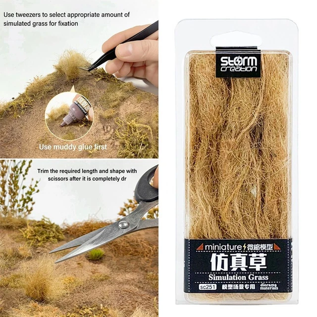 MINIATURE WILD WITHERED Grass Scene Model Micro Landscape Long Grass ...