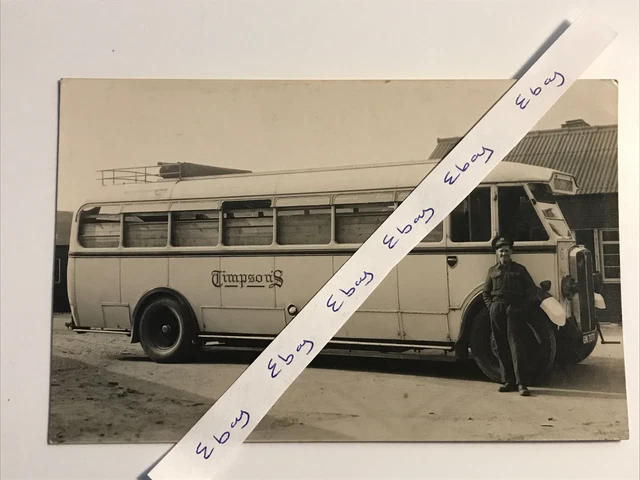 WW2 TIMPSONS BUS Coach Original Photo Postcard Reg GN 7270 Queens Reg ...