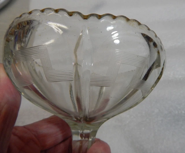 ANTIQUE AMERICAN CUT Glass Tall Jelly Compote Sawtooth Edge $7.24 ...