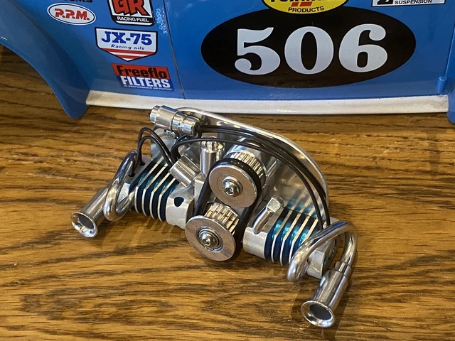 TAMIYA RC ALLOY Engine Replica Side Pipe Vintage Sand Scorcher Rough ...