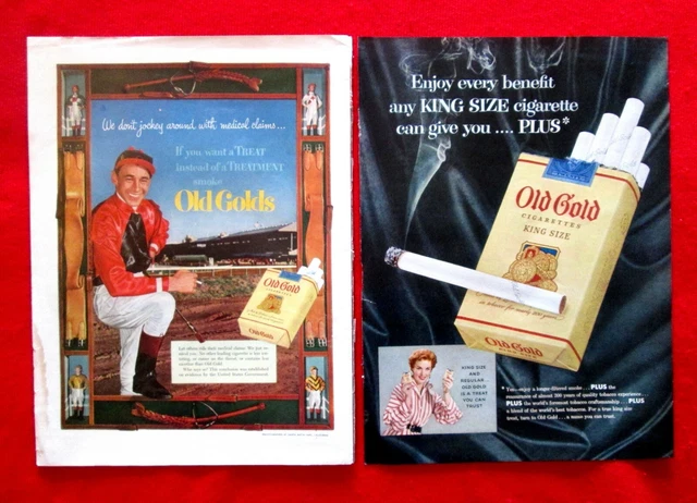 OLD GOLD CIGARETTES Print Ads Tobacciana Lot of 2 Santa Anita Park ...