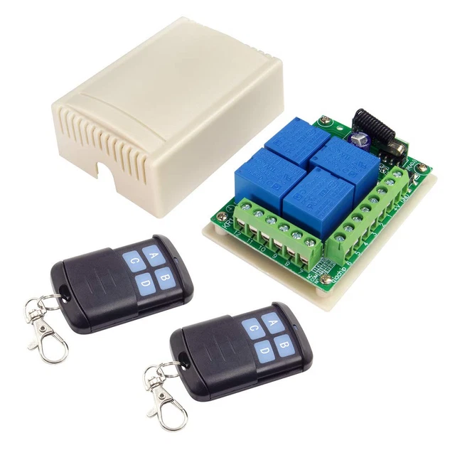 UNIVERSAL 12V 4CH Wireless Relay Remote Module Switch RF 433Mhz with ...