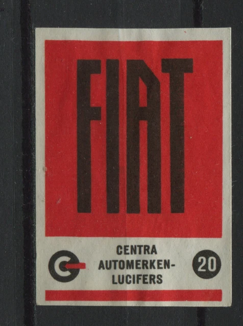 FIAT LOGO CAR Brands Vintage Dutch Matchbox Label EUR 3,02 - PicClick FR