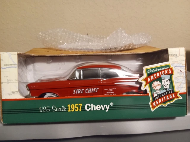 UNOPENED! ERTL TEXACO FIRE CHIEF RED 1957 Chevy Chevrolet Diecast Car 1 ...