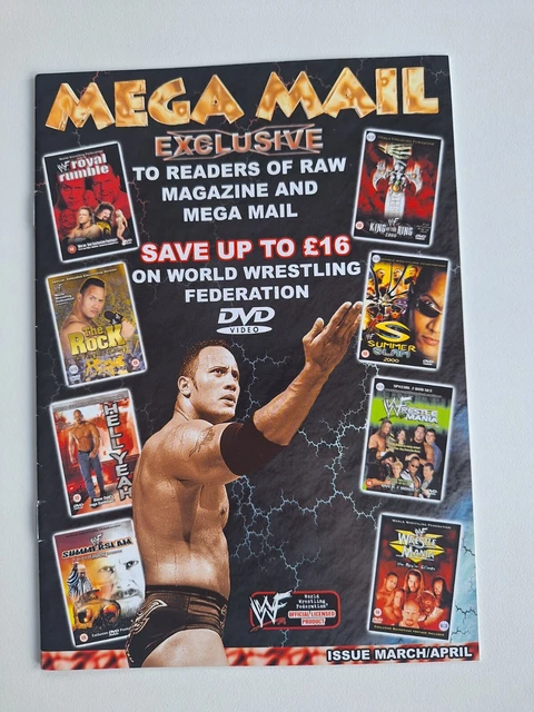 2001 MARCH APRIL WWE WWF MEGA MAIL Catalogue SILVERVISION VHS DVD ECW £ ...