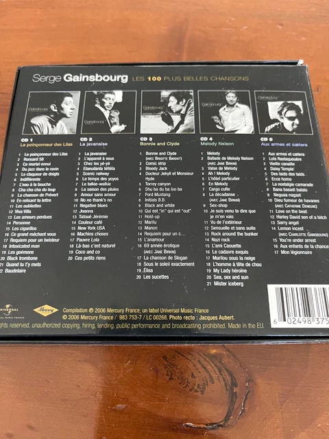 BOX CD SERGE Gainsbourg "les 100 plus belles chansons",2006 EUR 18,00 ...