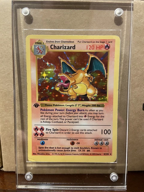 POKÉMON TCG CHARIZARD Base Set 4/102 Holo 1st Edition Holo Rare ...