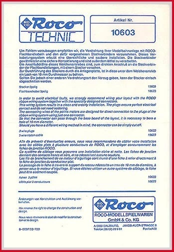 ROCO - MONTAGEANLEITUNG für Roco-Flachbandkabel 10603 - Original EUR 1 ...