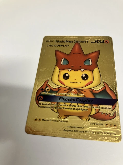 POKEMON SOLID GOLD Metal Card *Pikachu Charizard*I Choose You *Birthday ...