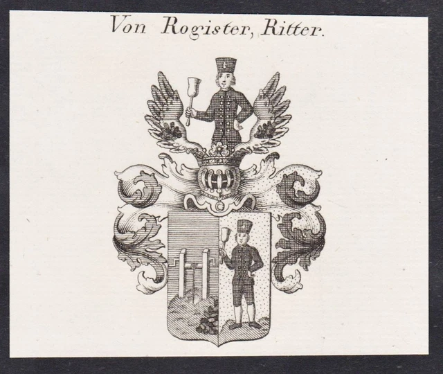 ROGISTER ARMOIRIES COAT Of Arms Héraldique Genealogie Gravure sur ...
