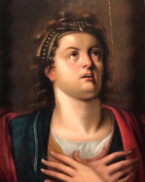 17TH CENTURY FLEMISH OLD MASTER OIL - PORTRAIT OF MARY MAGDALENE ...