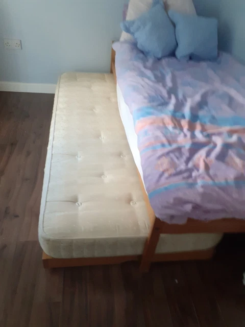 SINGLE BED WITH pull out guest bed, Light Wood Frame And Very Clean ...