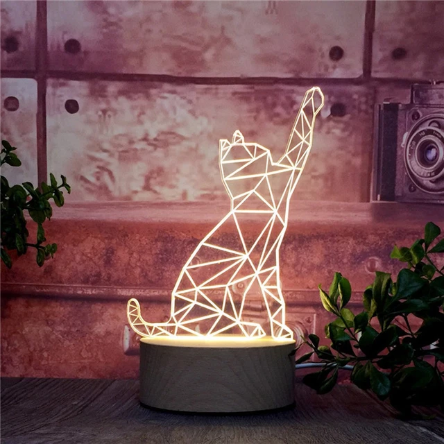 3D LED LAMP Night Light Acrylic Plastic Animal Shape Table Decoration £ ...