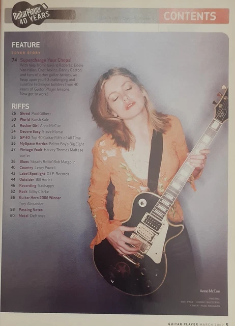 GUITAR PLAYER GEAR Amps Anne McCue Gilby Clarke Deftones Paul Gilbert ...