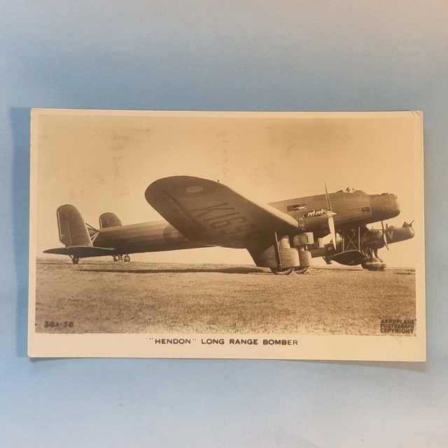 WW2 AIRCRAFT POSTCARD Real Photo C1940 RAF Handley Page Hendon Bomber £ ...