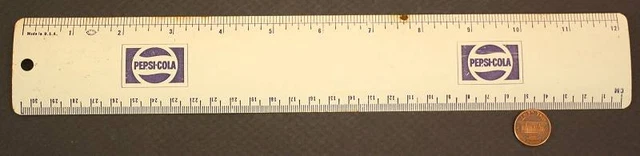 1960-70S PEPSI COLA double logo salesmans sample metal ruler Made in ...