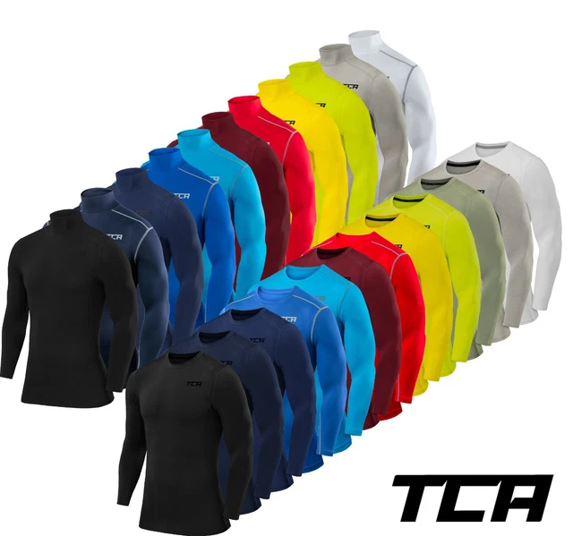 COMPRESSION BASE LAYER Top TCA Pro Performance Mens Boys Crew & Mock ...