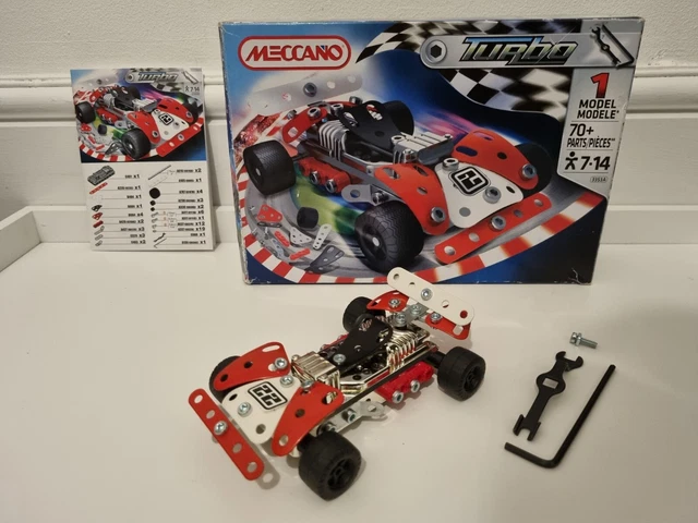 MECCANO TURBO 3353A -Red Racing Car Kit Set 1 Model 70 Pieces 2350A £4. ...