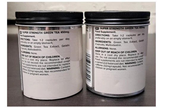 GREEN TEA SUPER 2 x 90 Capsules 450mg EGCG Catechins Cholesterol - Bulk ...