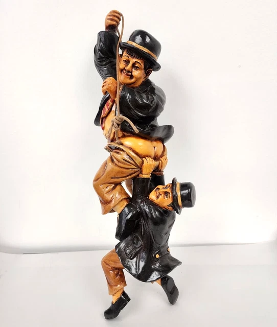 ANTIQUE LAUREL AND Hardy Dangling from a Rope 30” statue figurine ...