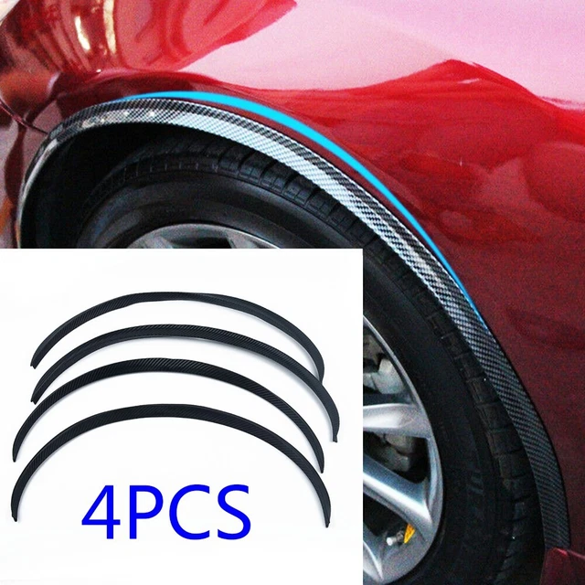 4PC CARBON FIBER Car Wheels Eyebrow Arch Trim Lips Strips Fender Flare ...